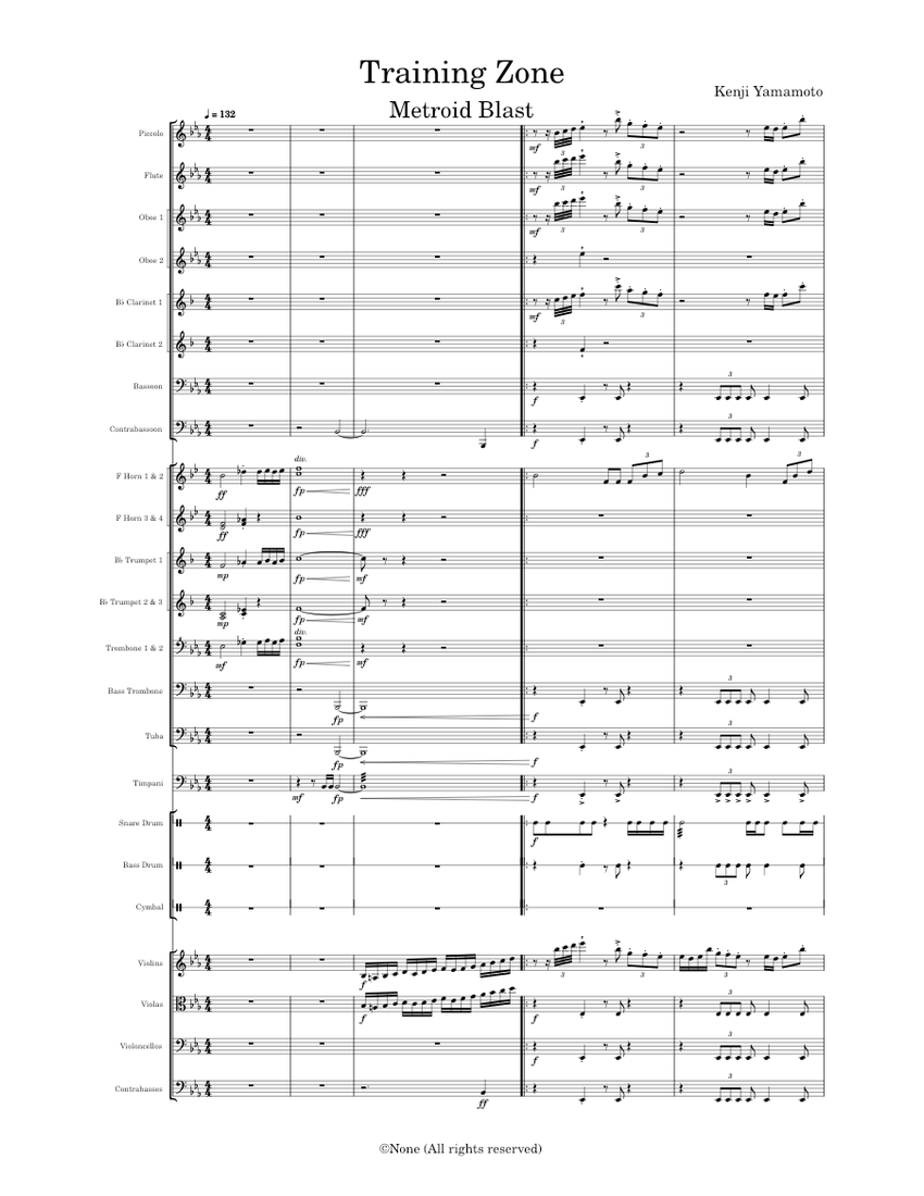 Training Zone – Koji Kondo - Metroid Blast - NintendoLand Sheet music for Trombone, Tuba ...