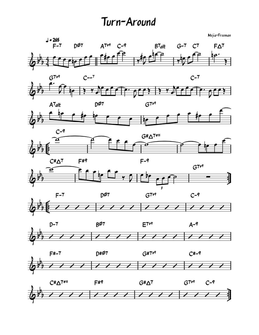 Turn-around Sheet music for Piano (Jazz Band) Easy | Musescore.com