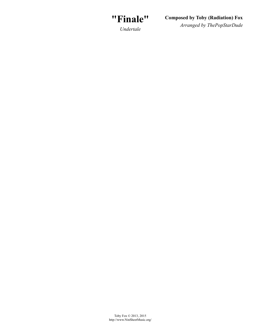 Finale (Undertale Orchestrated) Sheet Music for Piano, Trombone ...