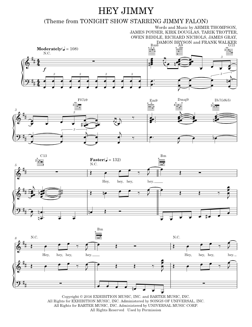 Play Official version of Hey Jimmy (Theme from Tonight Show Starring ...