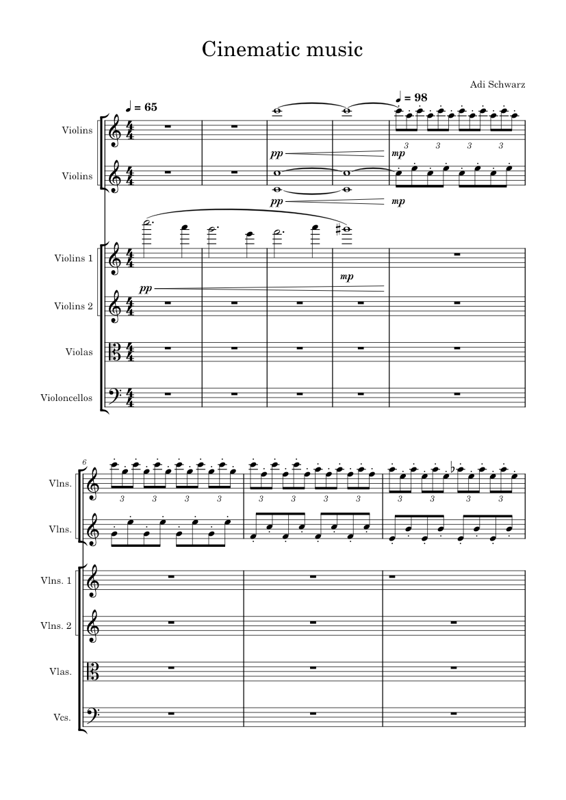 cinematic music Sheet music for Strings group (Mixed Ensemble ...