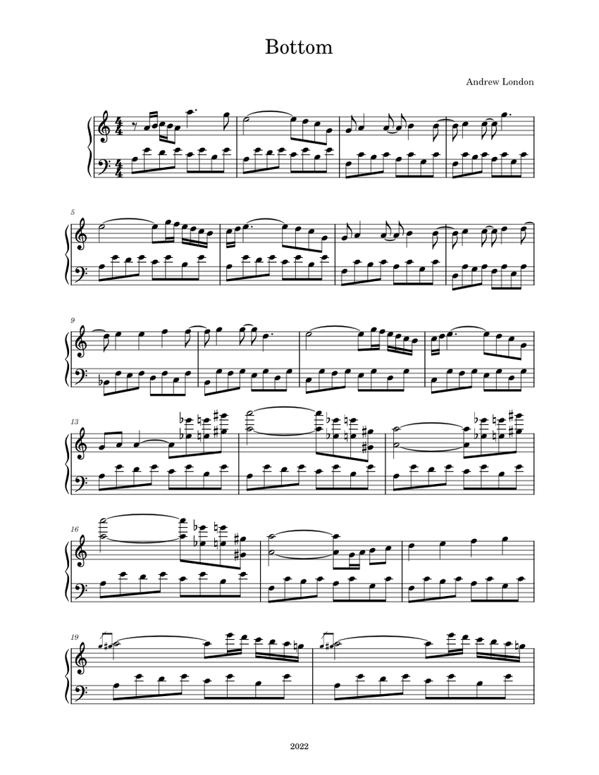 Bottom Sheet music for Piano (Solo) | Musescore.com