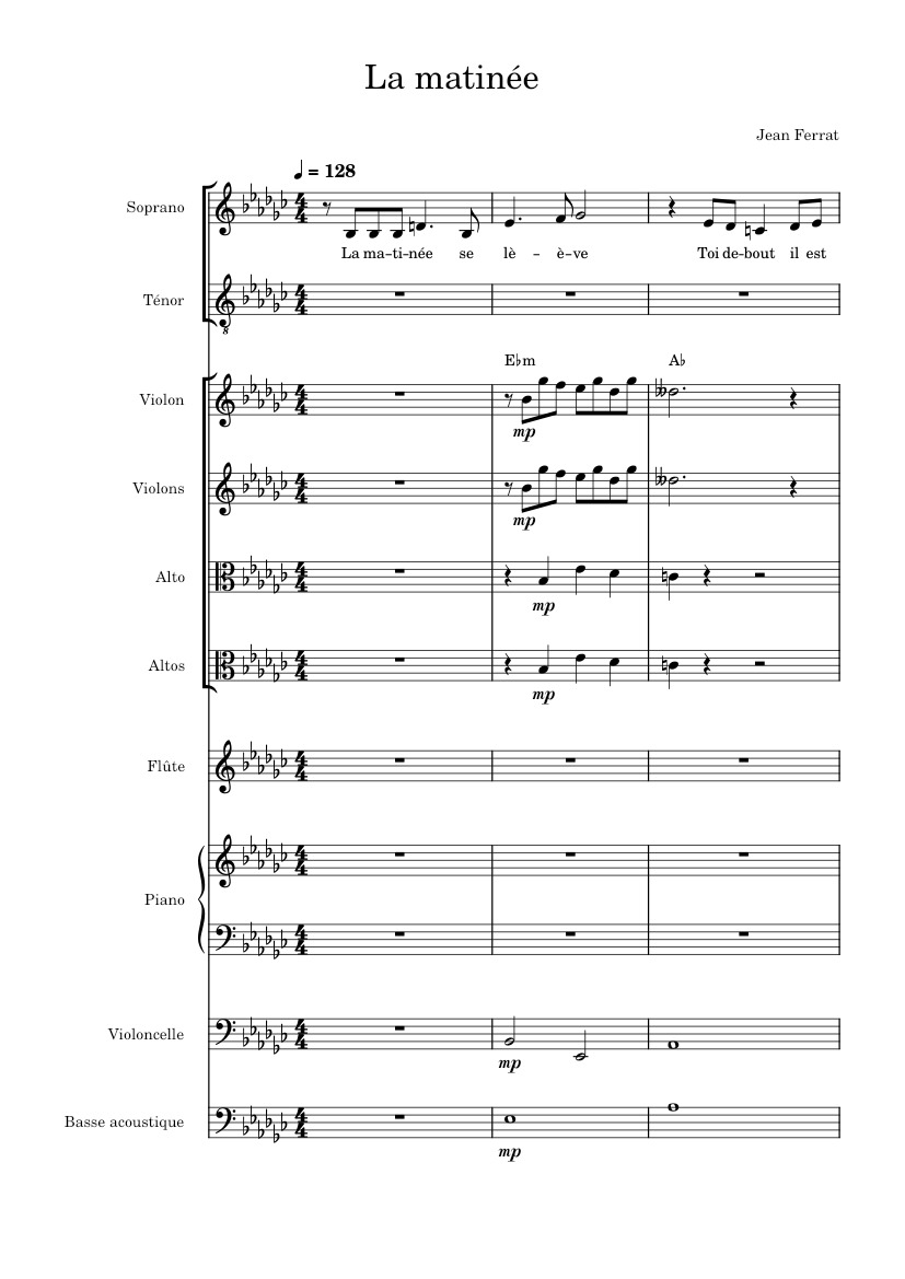 La matinée - Jean Ferrat Sheet Music with Chords for Piano, Soprano ...