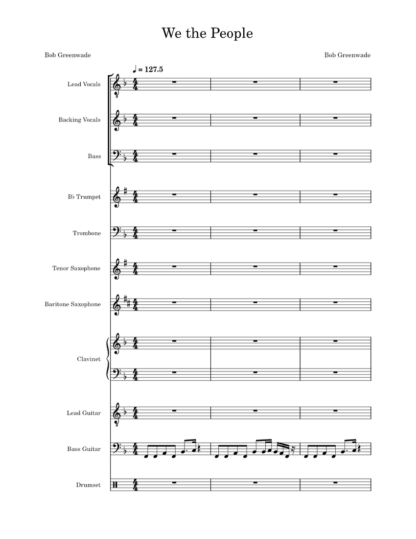 We the People Sheet music for Trombone, Bass voice, Vocals, Clavichord ...