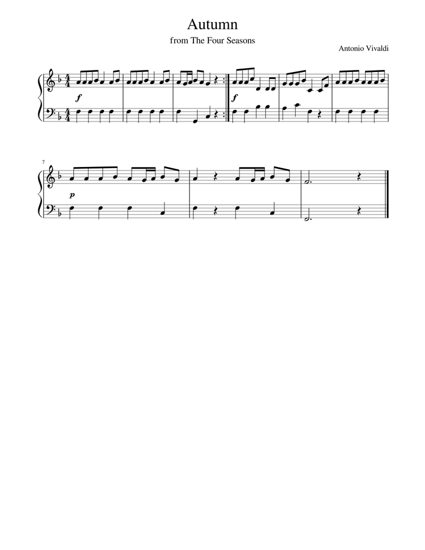 Autumn Sheet music for Piano (Solo) Easy | Musescore.com