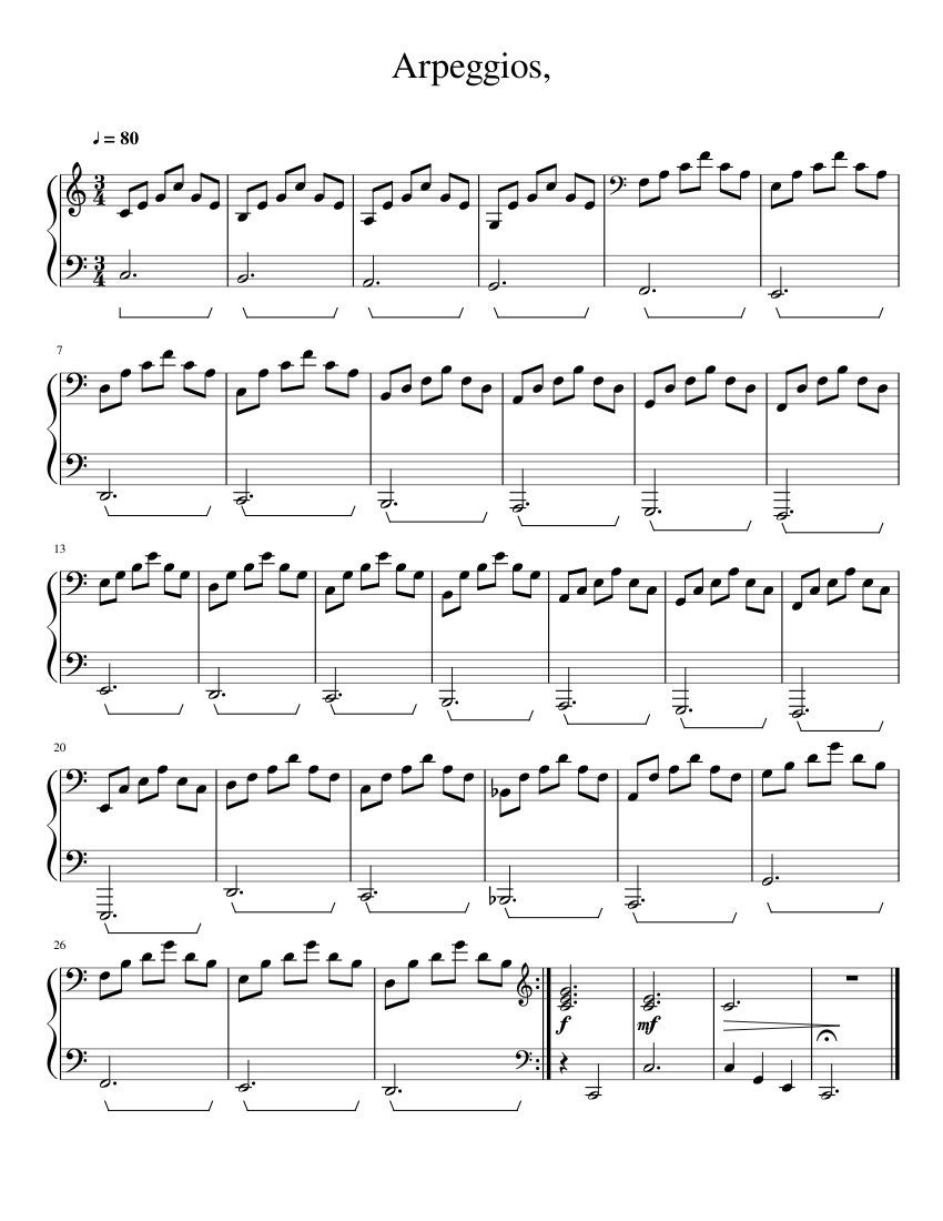 Arpeggios, Sheet music for Piano (Solo) Easy | Musescore.com