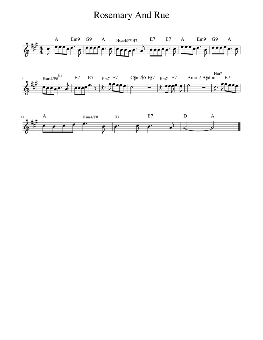 Rosemary And Rue Sheet music for Piano (Solo) | Musescore.com