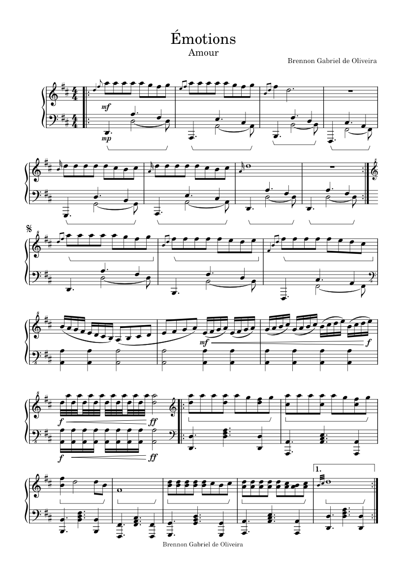 Émotions Sheet music for Piano (Solo) | Musescore.com