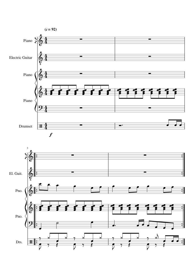 These days - Wallows Sheet Music for Piano, Guitar, Drum group (Rock ...