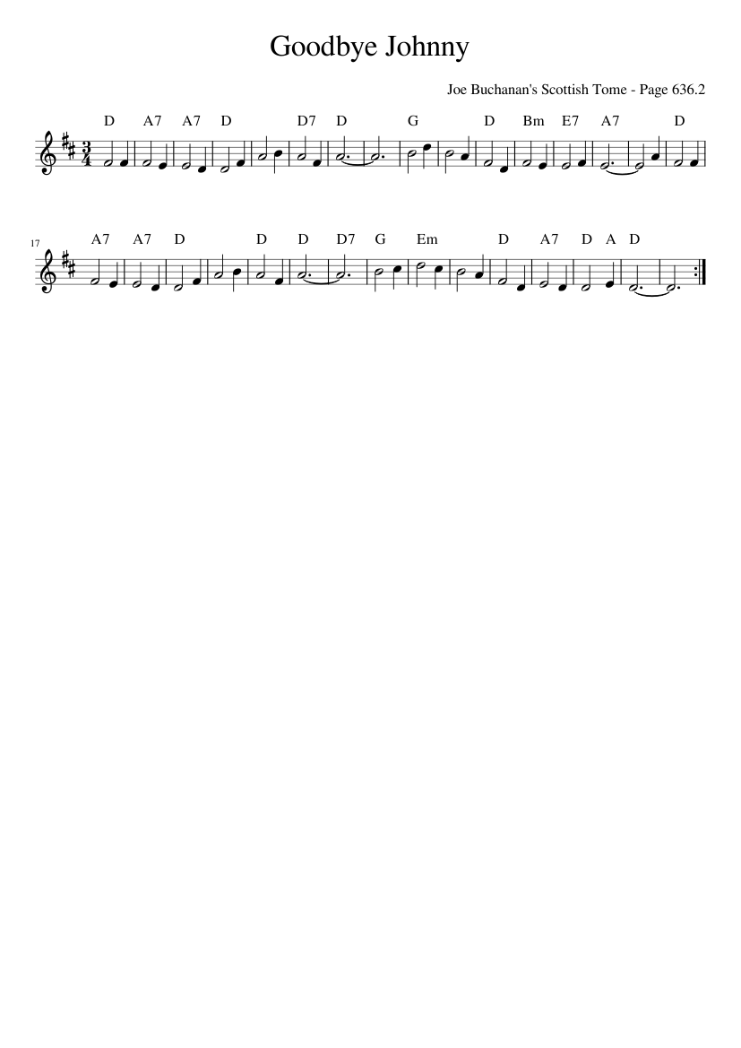 Goodbye Johnny Sheet music for Piano (Solo) Easy | Musescore.com