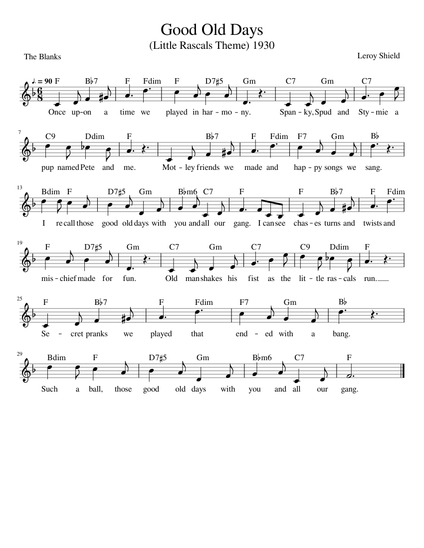 Good Old Days Sheet music for Piano (Solo) Easy | Musescore.com