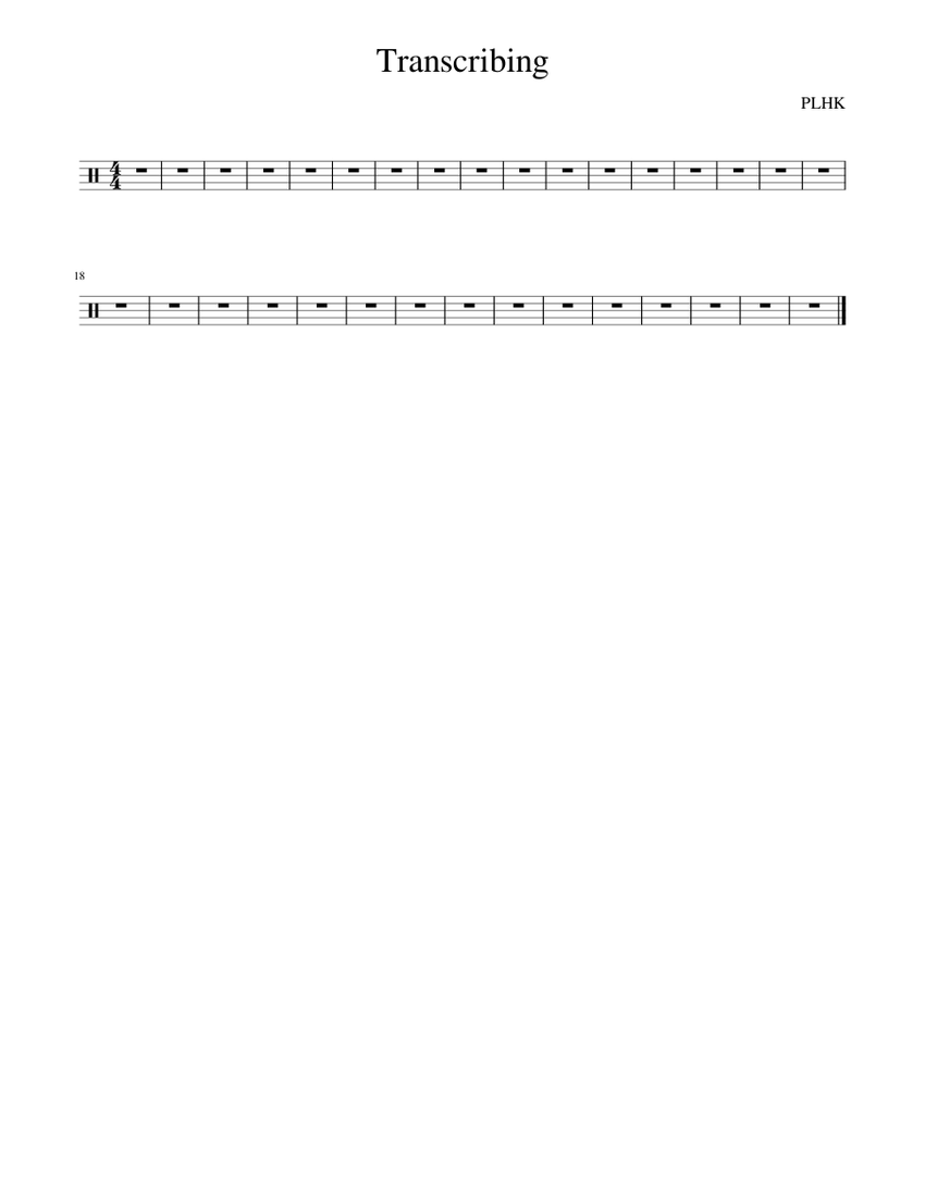 Transcribing Sheet music for Drum Group (Solo) | Musescore.com