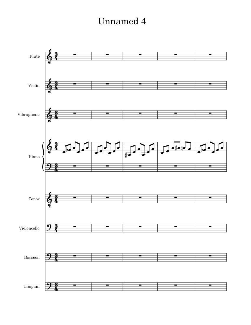 Unnamed 4 Sheet music for Piano, Tenor, Flute, Bassoon & more ...