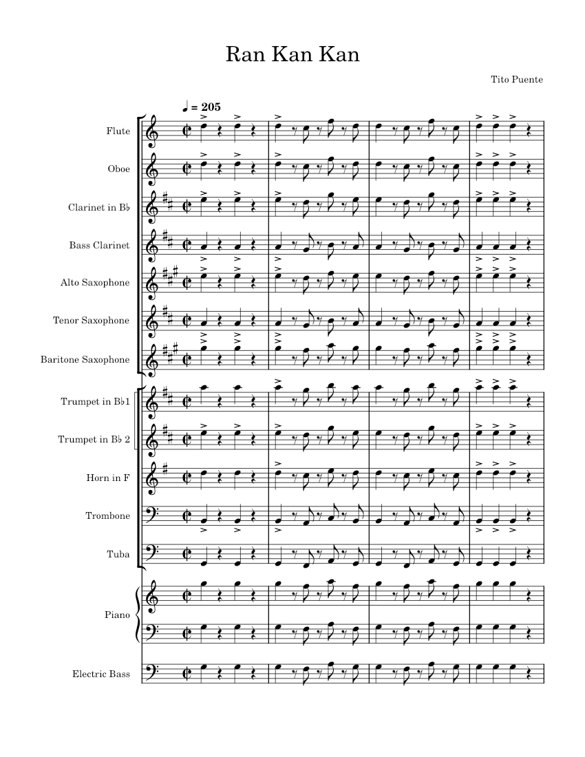 Ran Kan Kan – Tito Puente Ran Kan Kan Sheet Music for Piano, Trombone ...