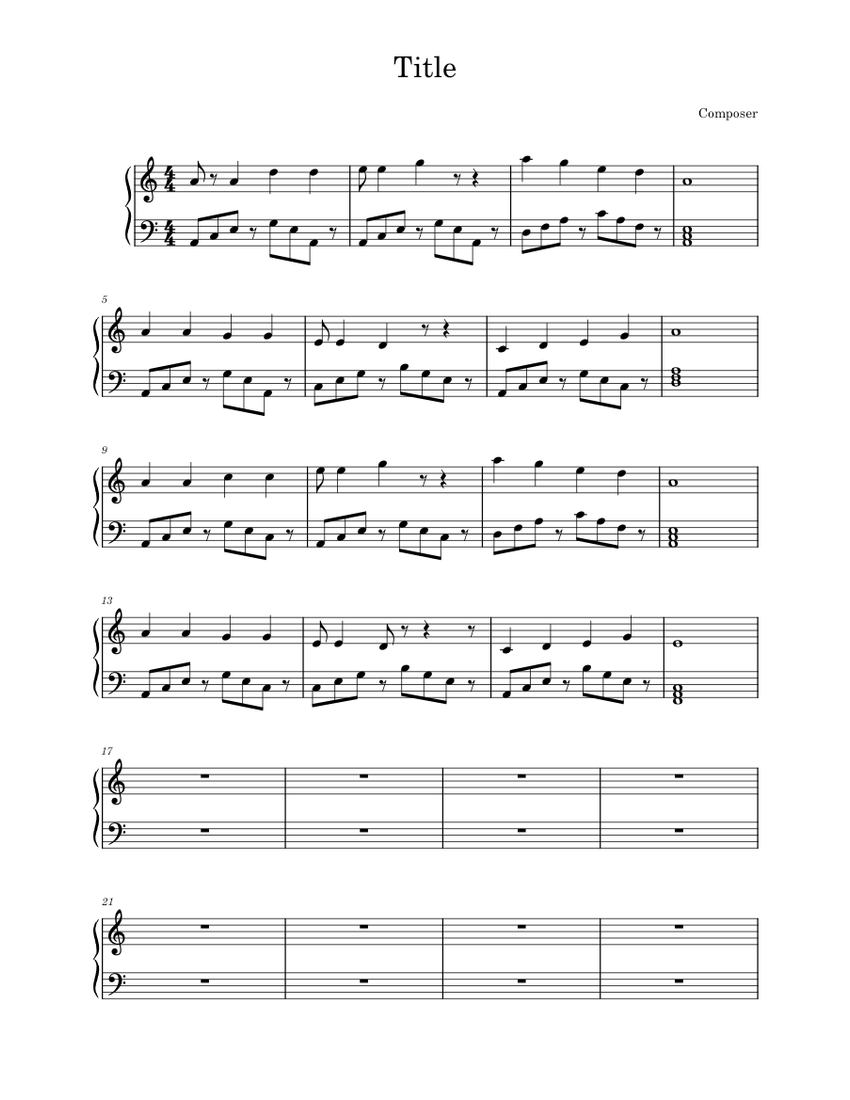 George's Song Sheet music for Piano (Solo) | Musescore.com