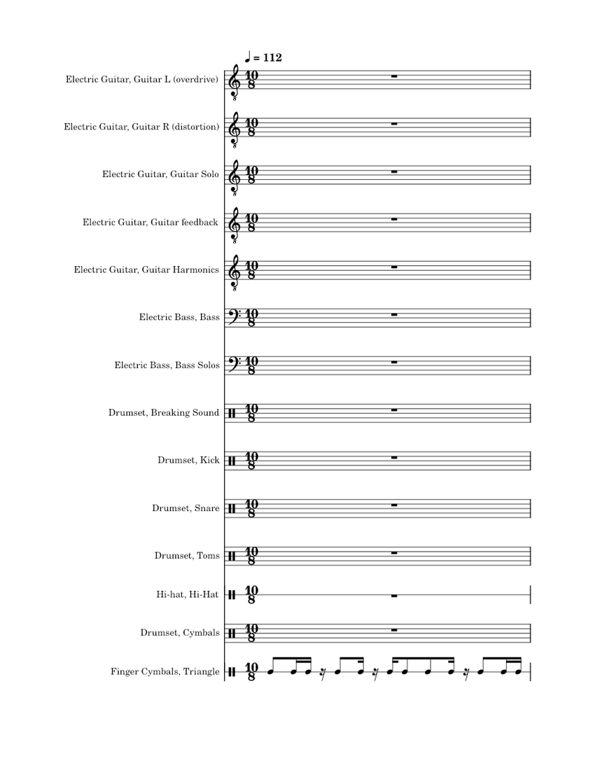 Yyz – Rush Sheet music for Guitar, Bass guitar, Drum group, Percussion ...