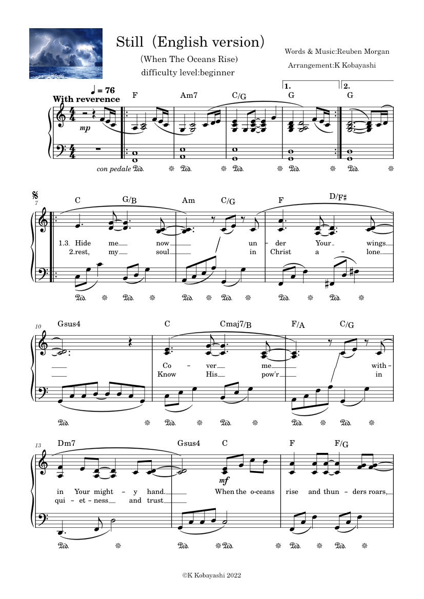 Still (English version) - Reuben Morgan Sheet music for Piano (Solo ...