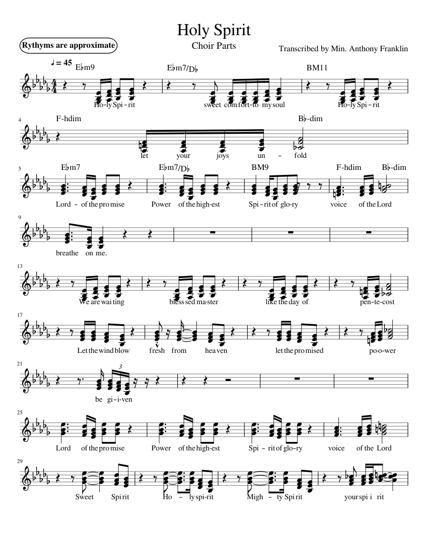 Holy Spirit Sheet music for Piano (Solo) Easy | Musescore.com