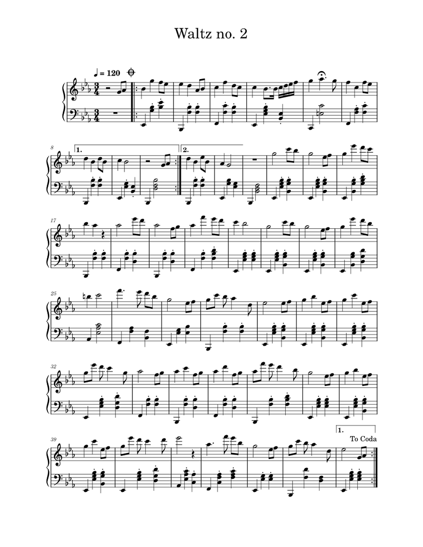 Waltz no. 2 Sheet music for Piano (Solo) | Musescore.com