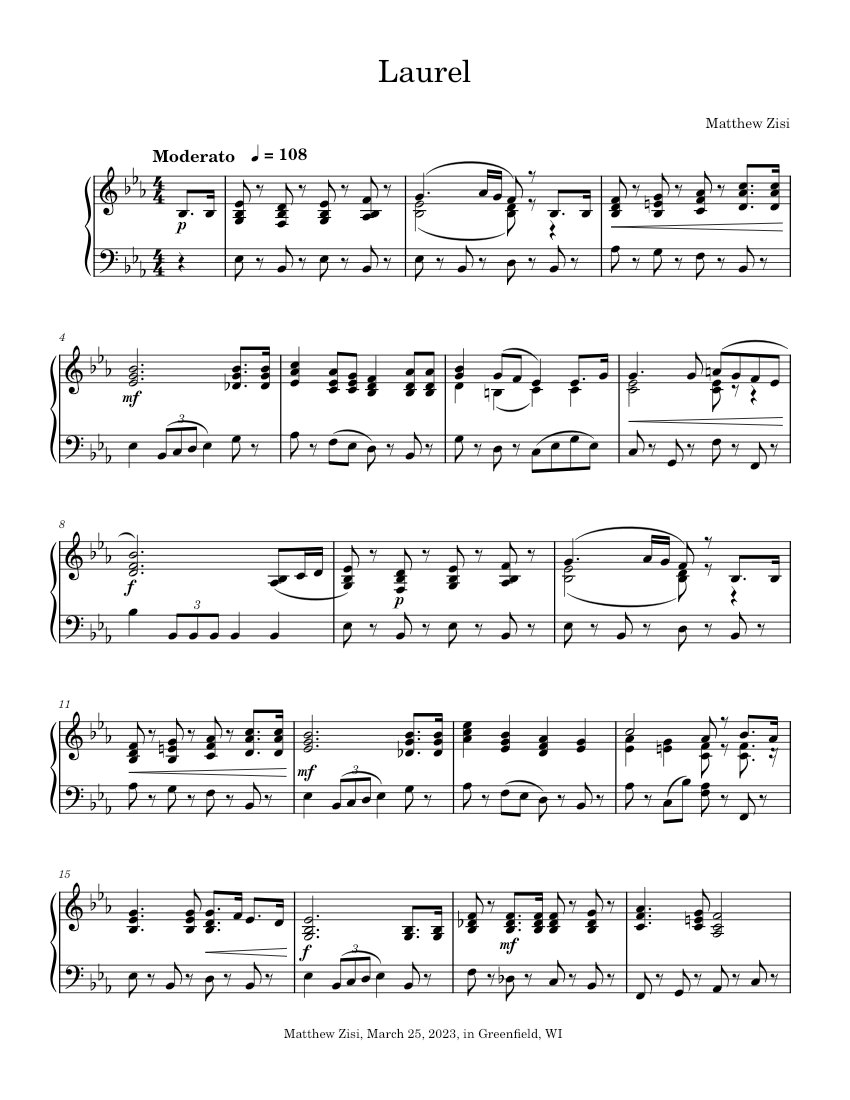Laurel Sheet Music for Piano (Solo) | MuseScore.com