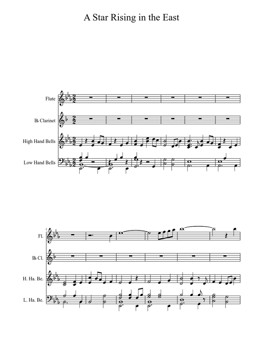 A Star Rising in the East Sheet music for Flute, Clarinet other ...