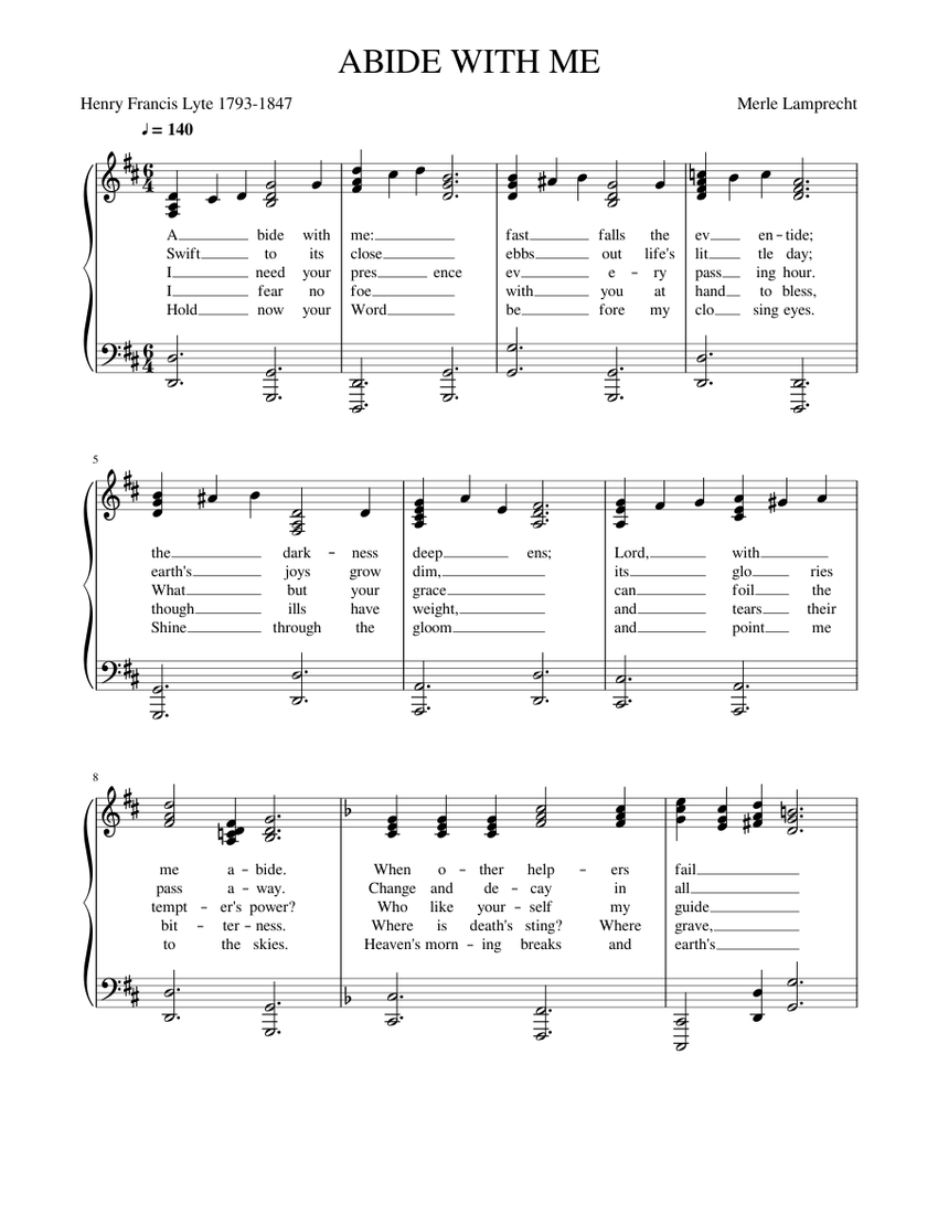 ABIDE WITH ME Sheet music for Piano (Solo) | Musescore.com