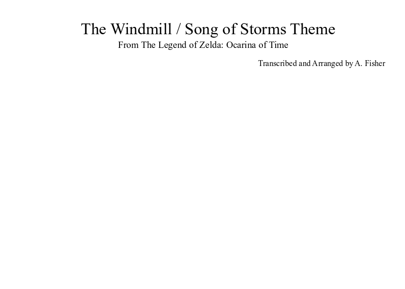 The Windmill / Song of Storms Theme Sheet music for Bassoon (Solo ...