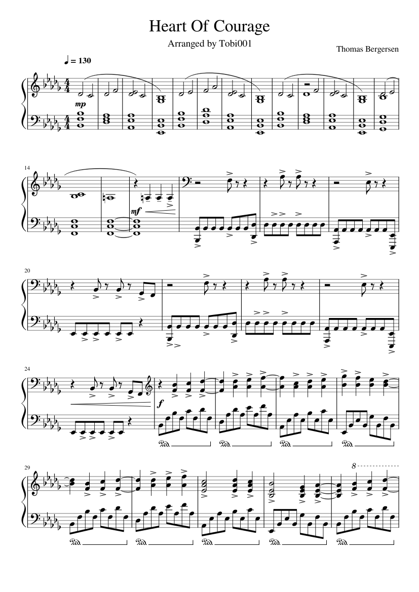 Heart Of Courage-Extended Version - piano tutorial