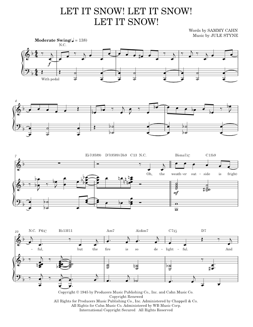 Play Official version of Let it Snow! Let it Snow! Let it Snow! sheet ...