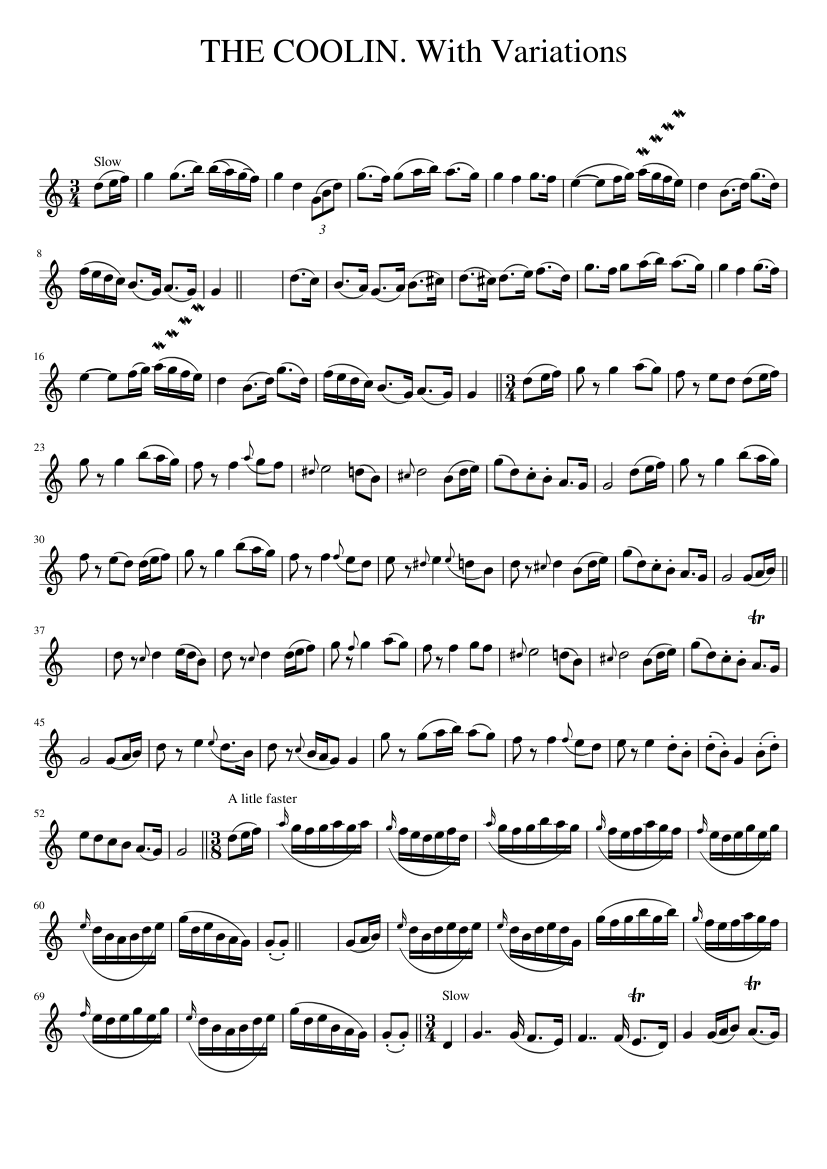 THE COOLIN. With Variations Sheet music for Piano (Solo) Easy ...