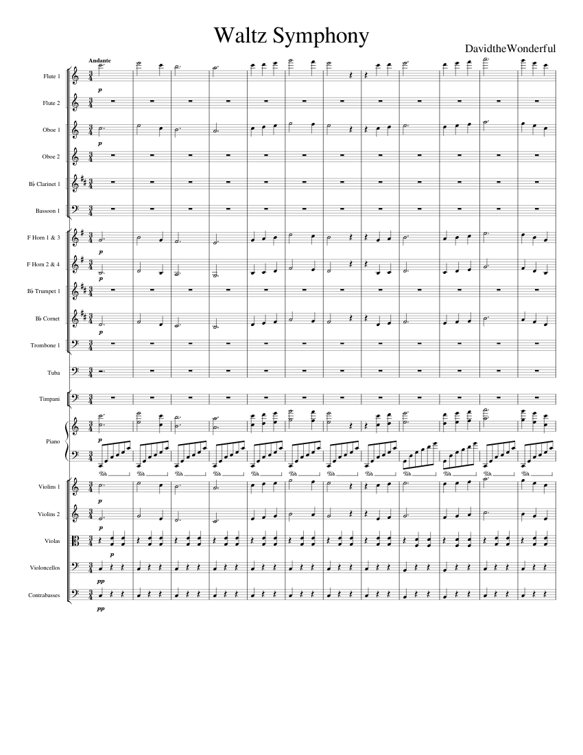 Waltz Symphony Sheet music for Piano, Trombone, Cornet, Tuba & more ...