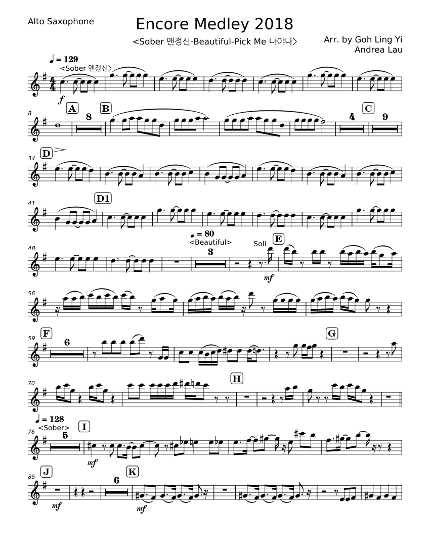 Encore Sheet music for Saxophone alto (Solo) | Musescore.com