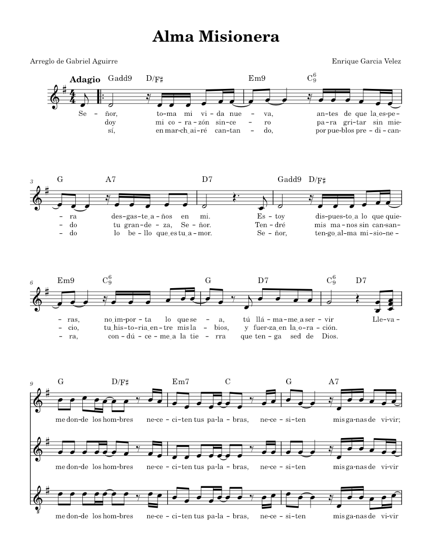Alma misionera – Enrique García Vélez Alma Misionera Sheet music for ...