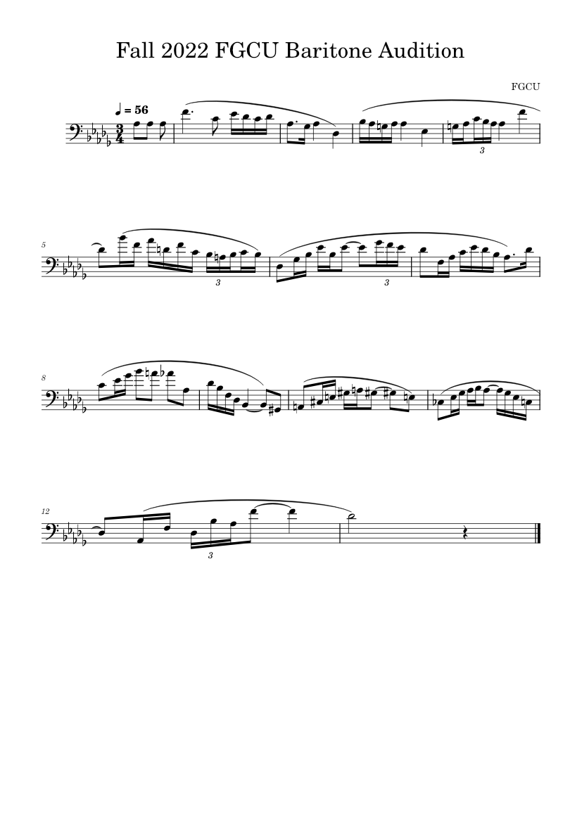 Fall_2022_FGCU_Baritone_Audition Sheet music for Piano (Solo) Easy ...