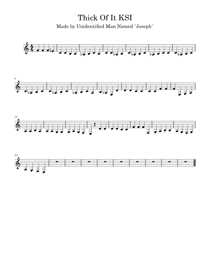 Thick Of It Ksi Sheet Music for Piano (Solo) Easy | MuseScore.com