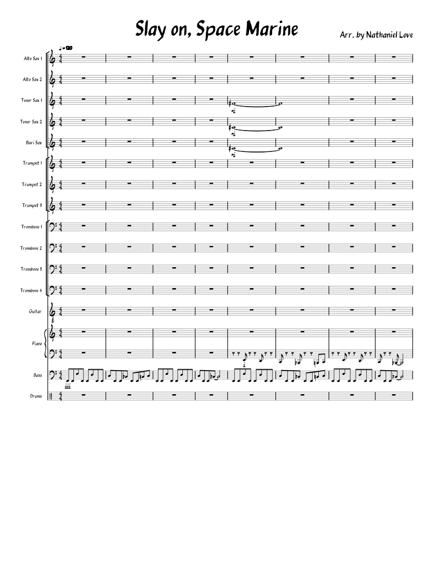E1M1 WIP Sheet music for Piano, Trombone, Saxophone alto, Saxophone ...