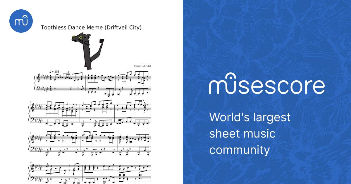 Toothless Dance Meme – Pokémon Toothless dance Sheet music for Piano ...