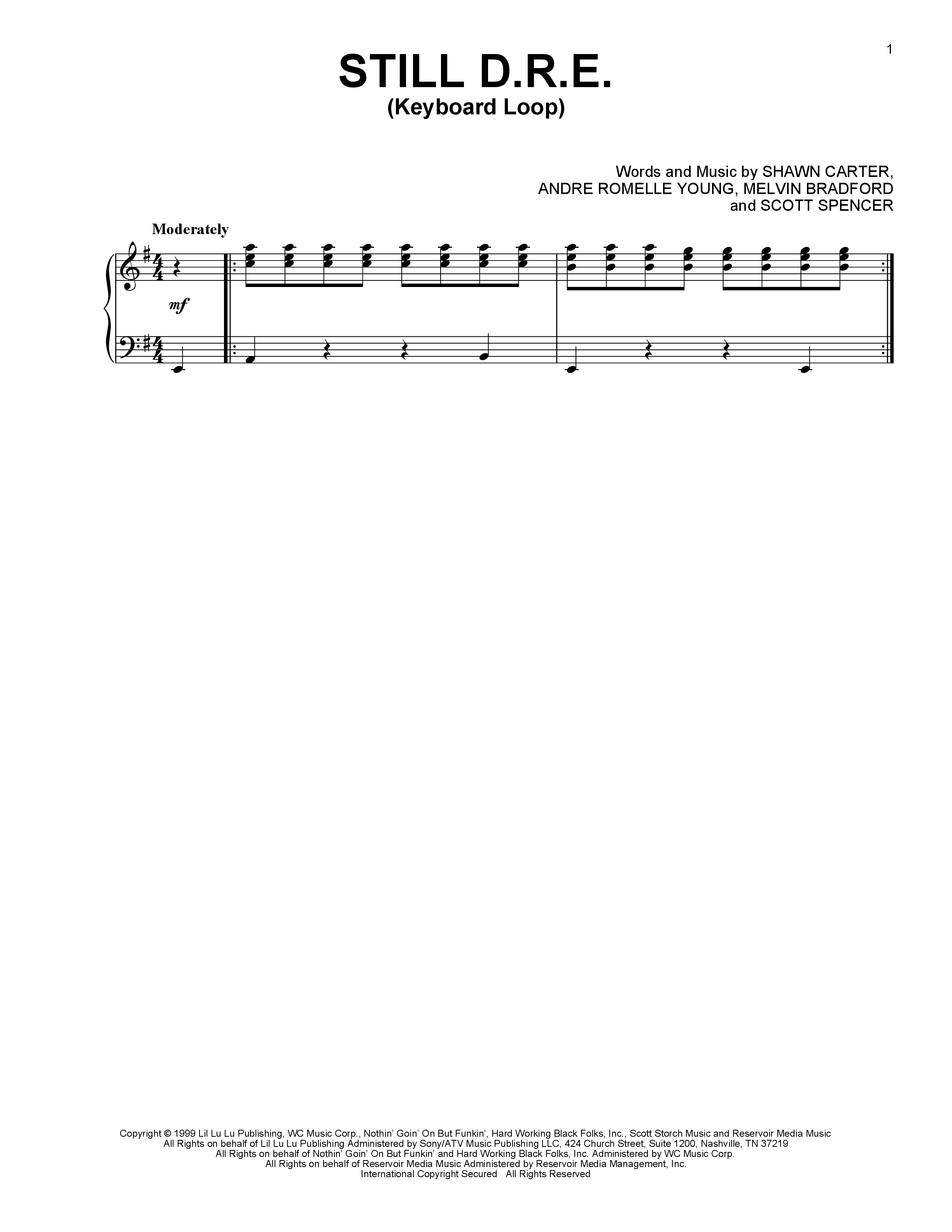 Play Official version of Still D.R.E. Sheet Music by Dr. Dre for Piano ...