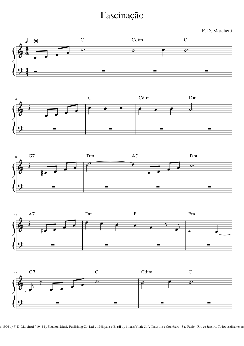 Fascination (Fascinação) – Fermo Dante Marchetti Sheet music for Piano ...