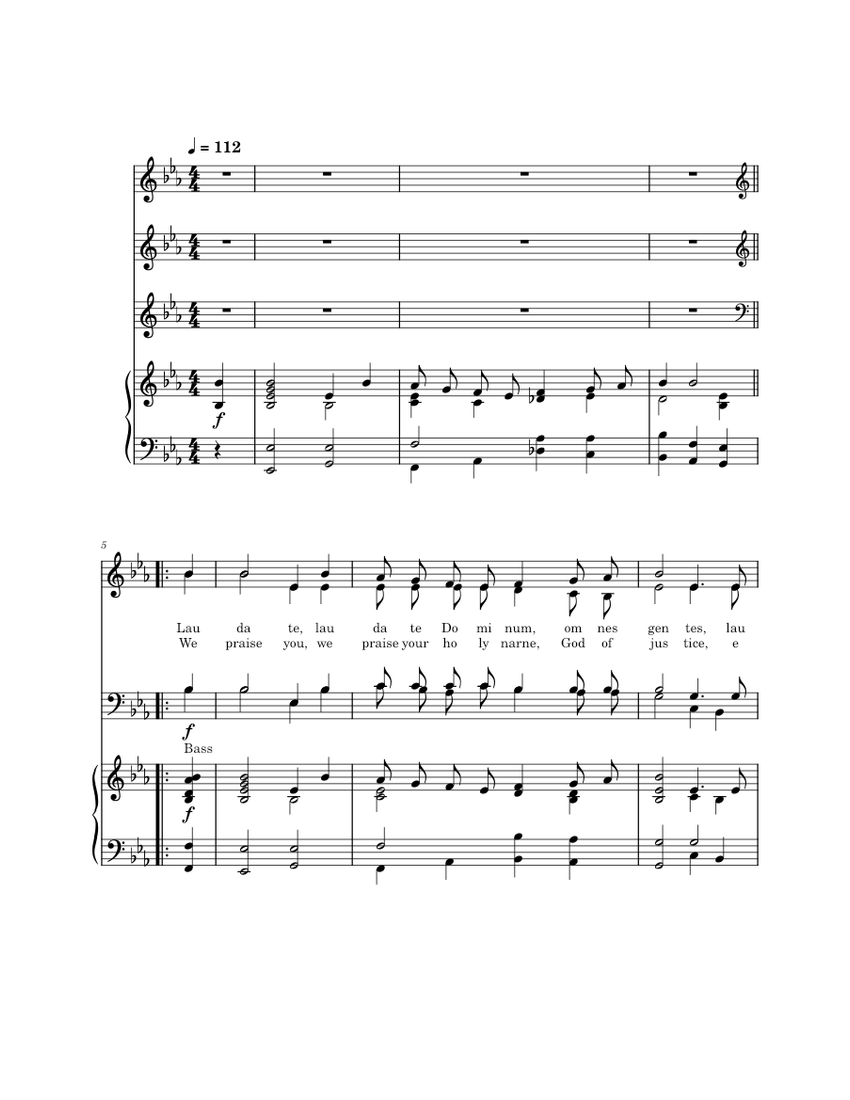 Laudate, Laudate Dominum Walker Sheet music for Piano (Mixed Quartet ...