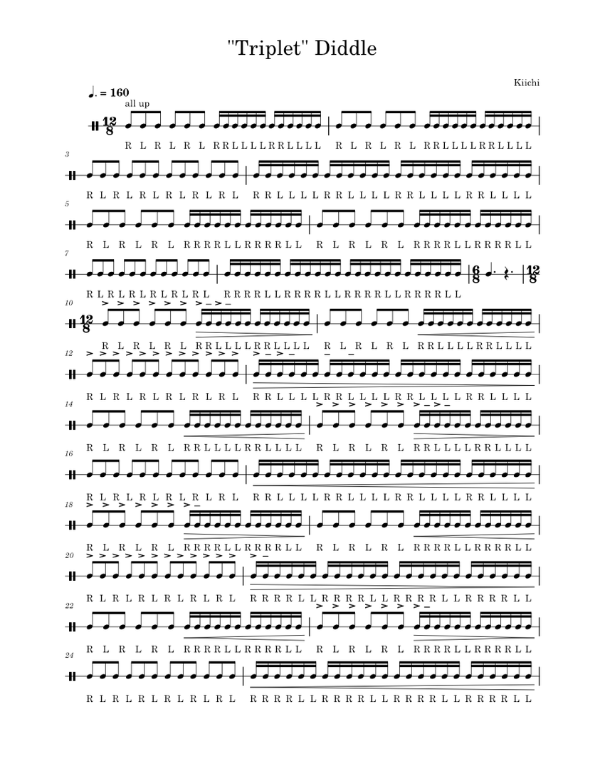 _Triplet__Diddle Sheet music for Snare Drum (Solo) | Musescore.com