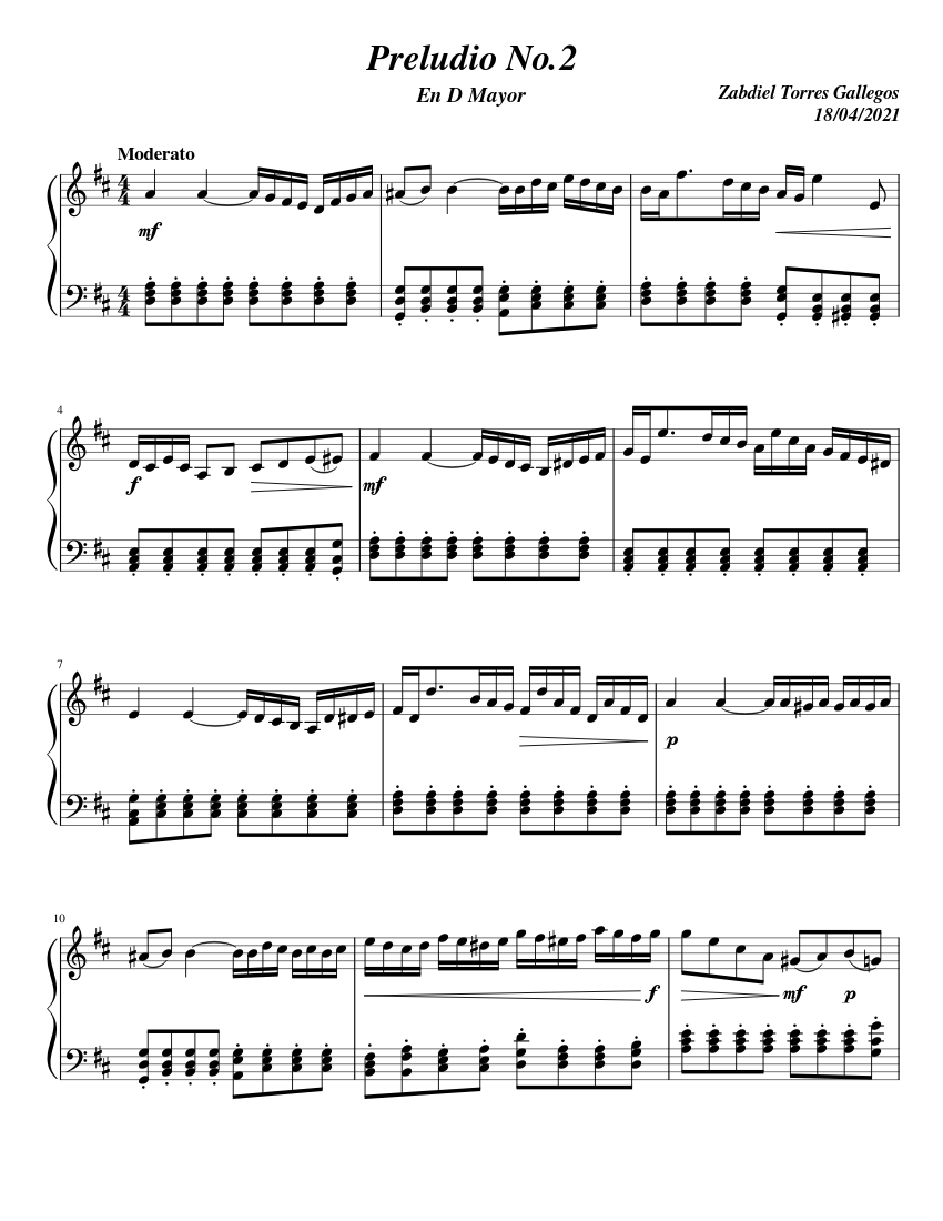 Prelude No.2 Sheet music for Piano (Solo) | Musescore.com