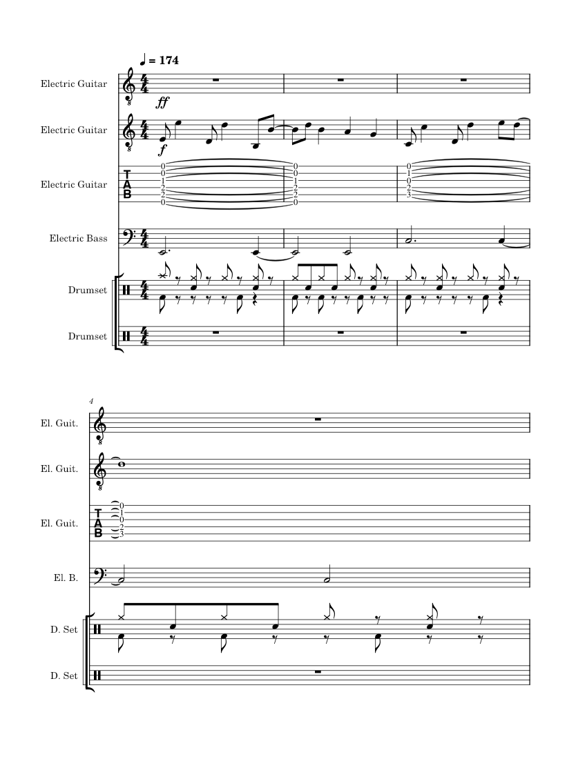 The Bucket (Kick It) Sheet music for Guitar, Bass guitar, Drum group ...