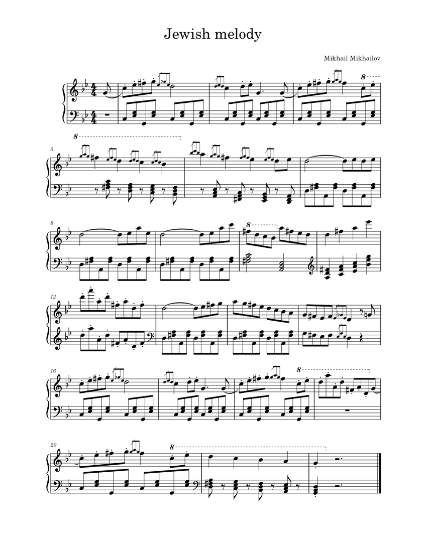 Jewish melody Sheet music for Piano (Solo) | Musescore.com