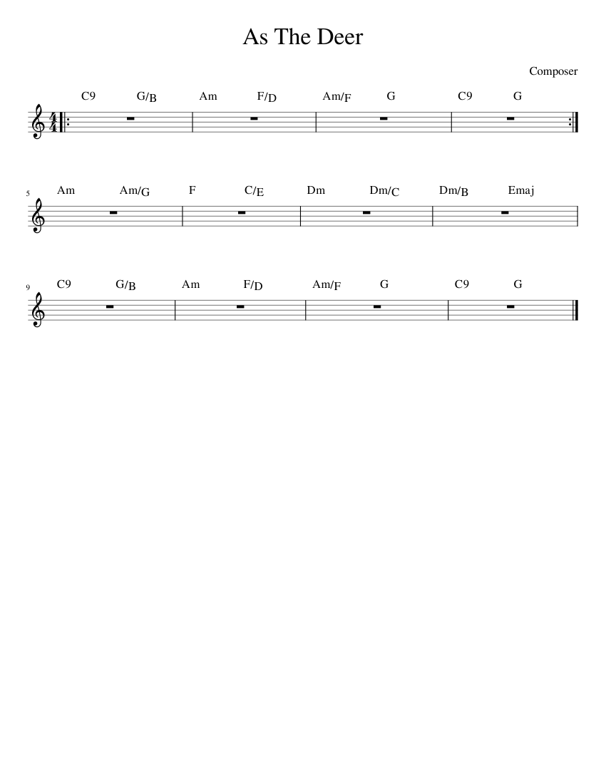 As the Deer - Martin J Nystrom Sheet music for Piano (Solo) Easy ...