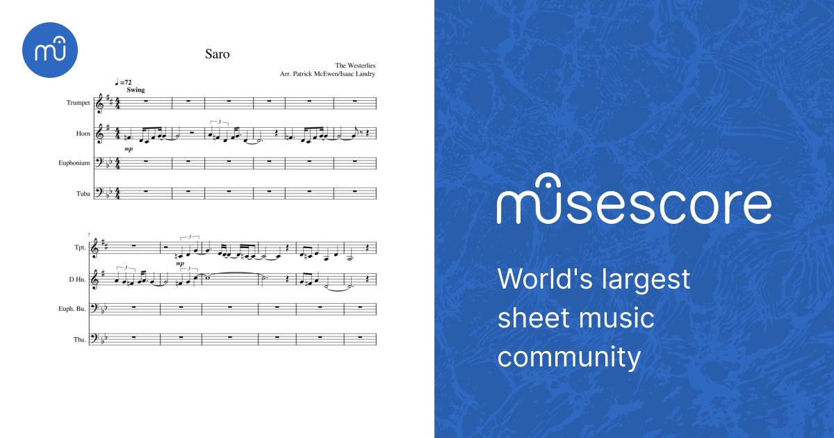 Saro – The Westerlies Saro The Westerlies Sheet music for Tuba, French ...