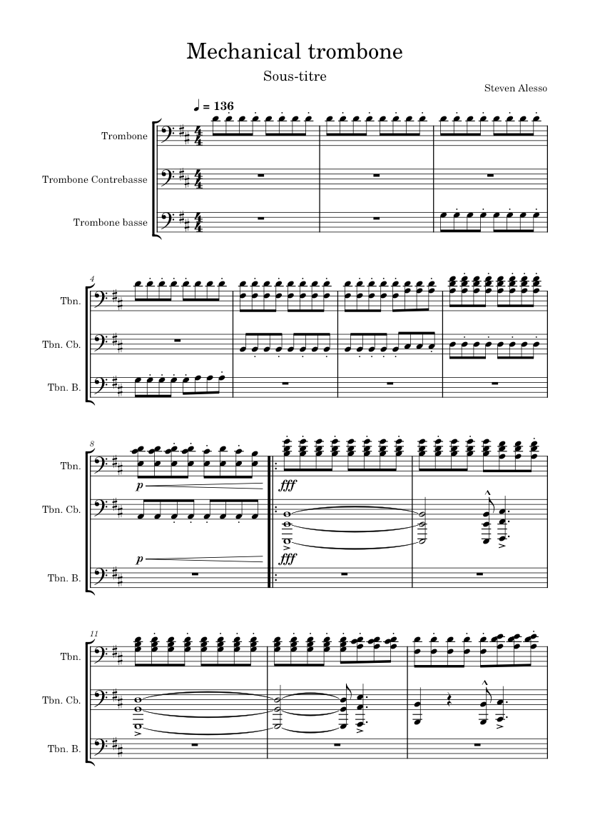 Mechanical trombone Sheet music for Trombone (Brass Ensemble ...