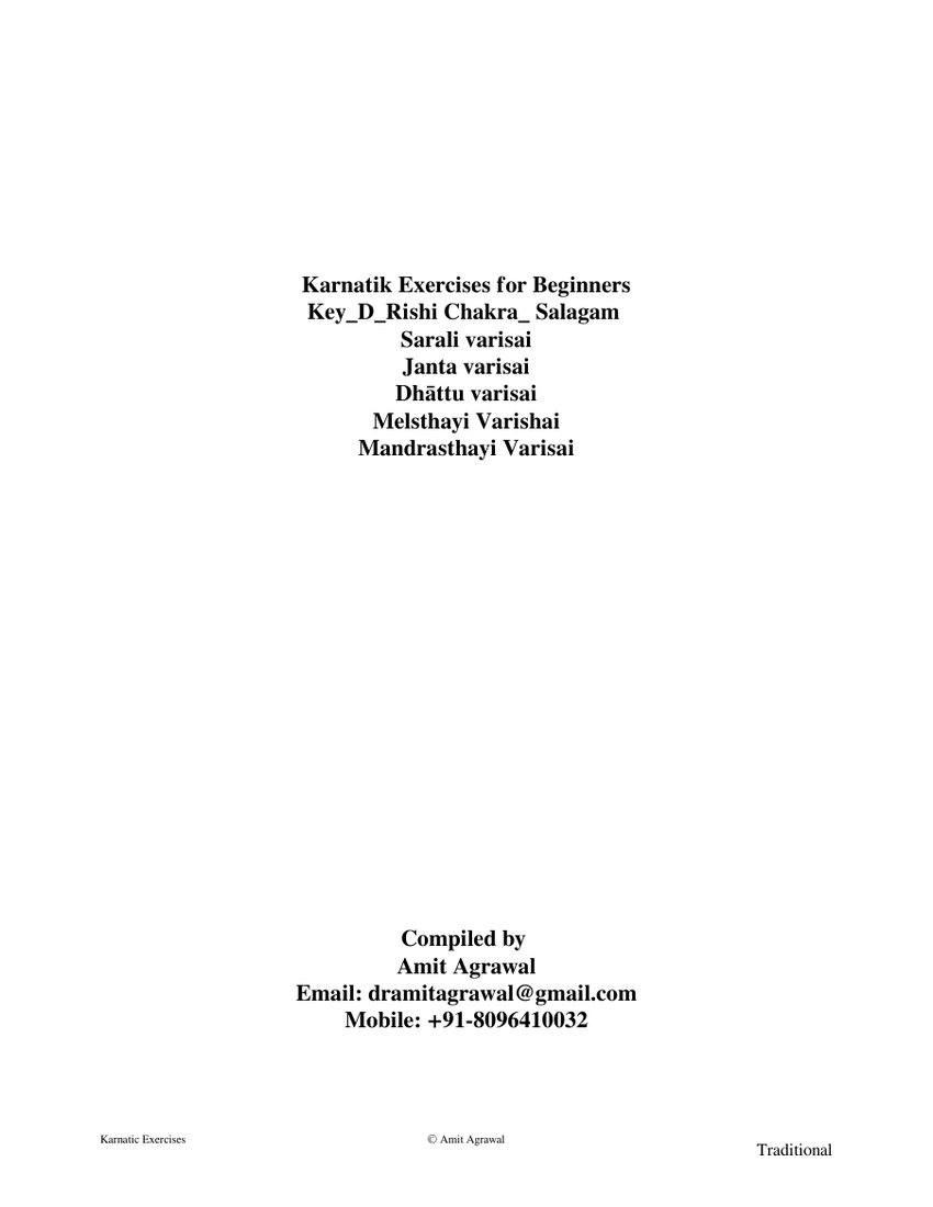 Karnatic Exercises_7 Rishi Chakra_37_Salagam_D Sheet music for Piano ...