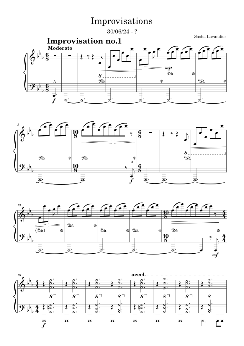 Improvisations Op.3 Sasha Lavandier Sheet music for Piano (Solo) | Musescore.com