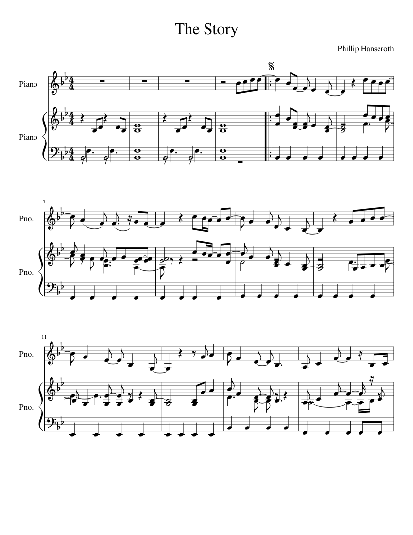 The Story Sheet music for Piano (Piano Duo) | Musescore.com